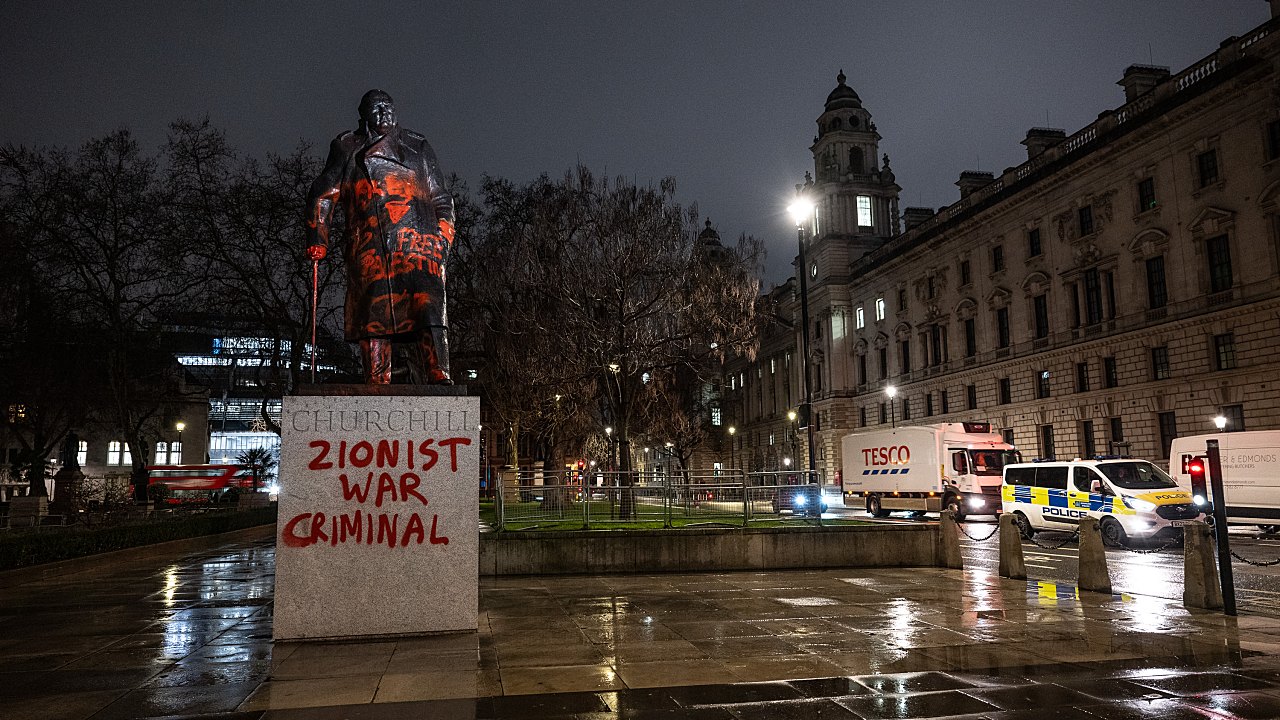 Verity - UK: Man Arrested After Churchill Statue Defaced in London